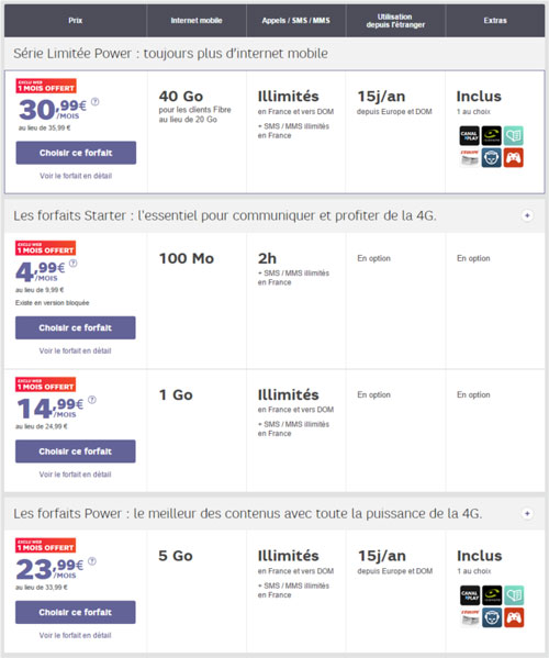 1 mois gratuit sur les abonnements SFR mobile pendant l'été!