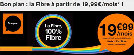 La fibre Orange est actuellement en promotion à moins de 20€/mois!